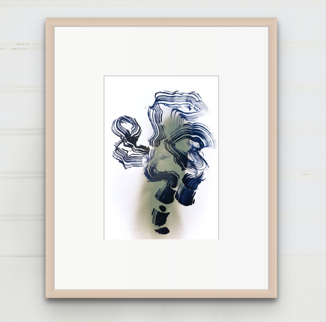 Simple Vivid Painting, Abstract Line Art, Small Gift, Abstract Wall ...