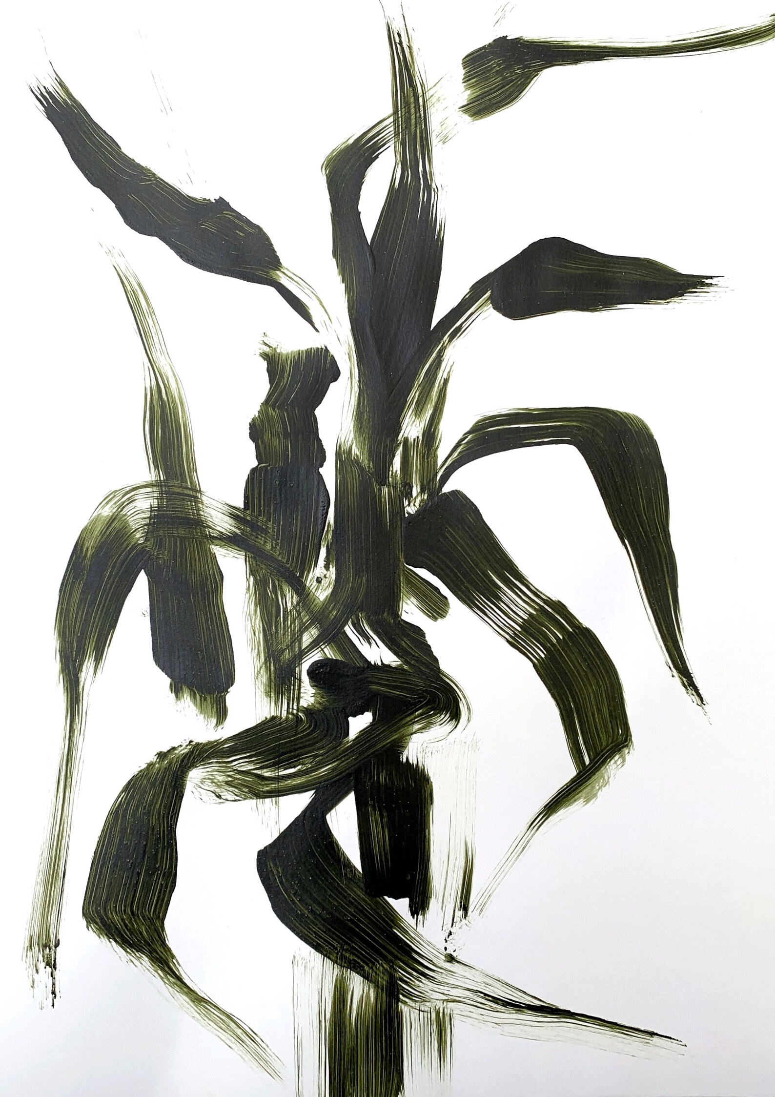 Original Artwork, Japanese Style Wall Art, Botanical Paint Brush ...