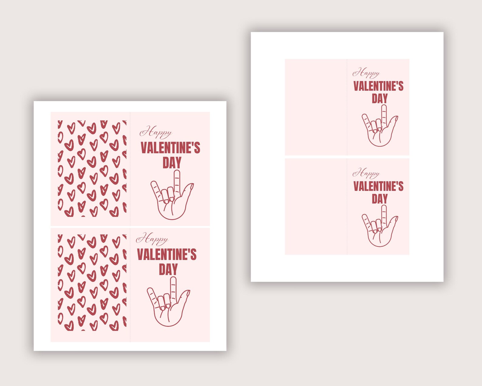 Valentines Day - Printable ASL Card - American Sign Language - I Love ...