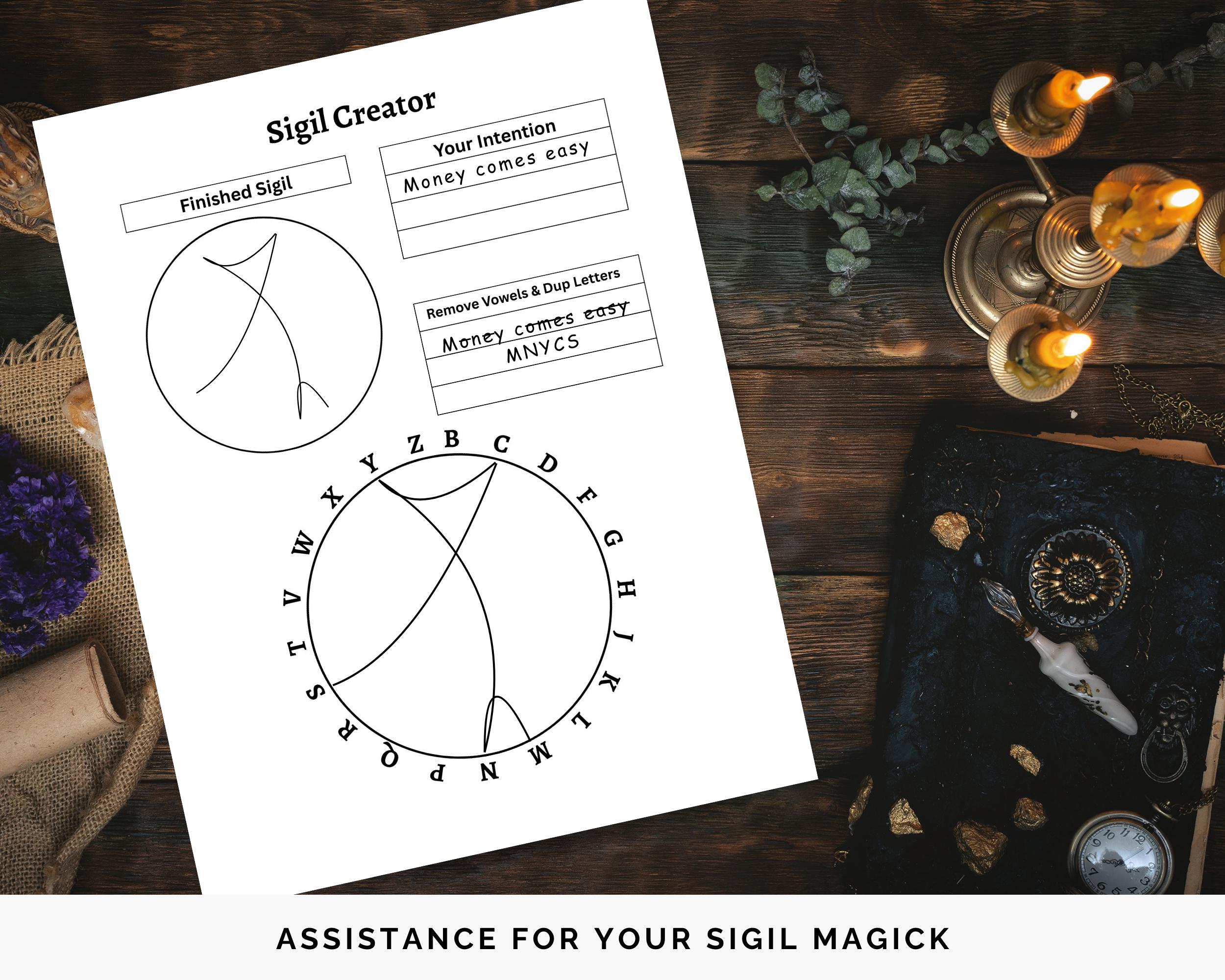 Printable Witch Crafts, Sigil Sigil Worksheet Sigil Magick Wealth Sigil ...