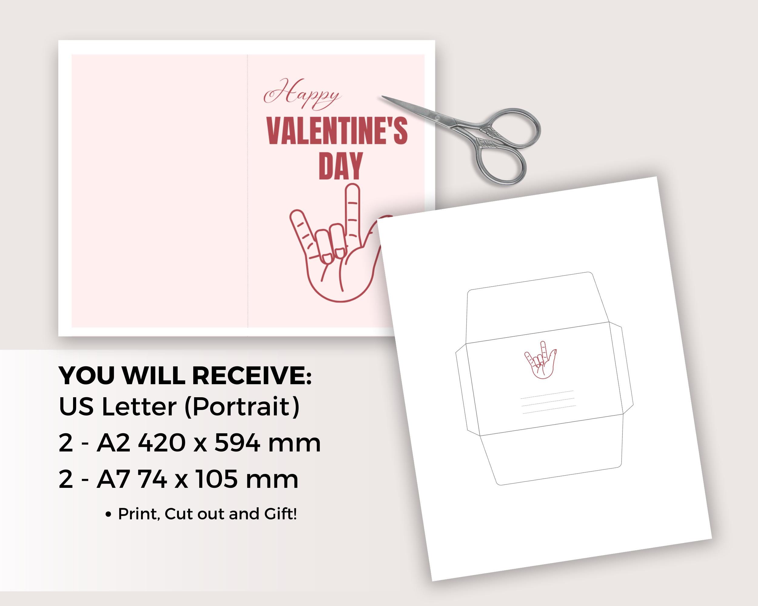 Valentines Day - Printable ASL Card - American Sign Language - I Love ...