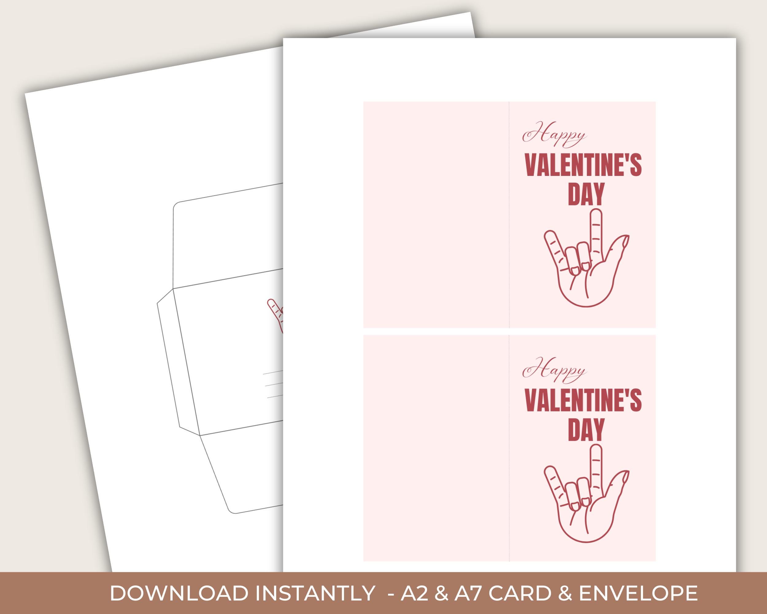 Valentines Day Printable Card Sign Language Card ASL I Love You ...