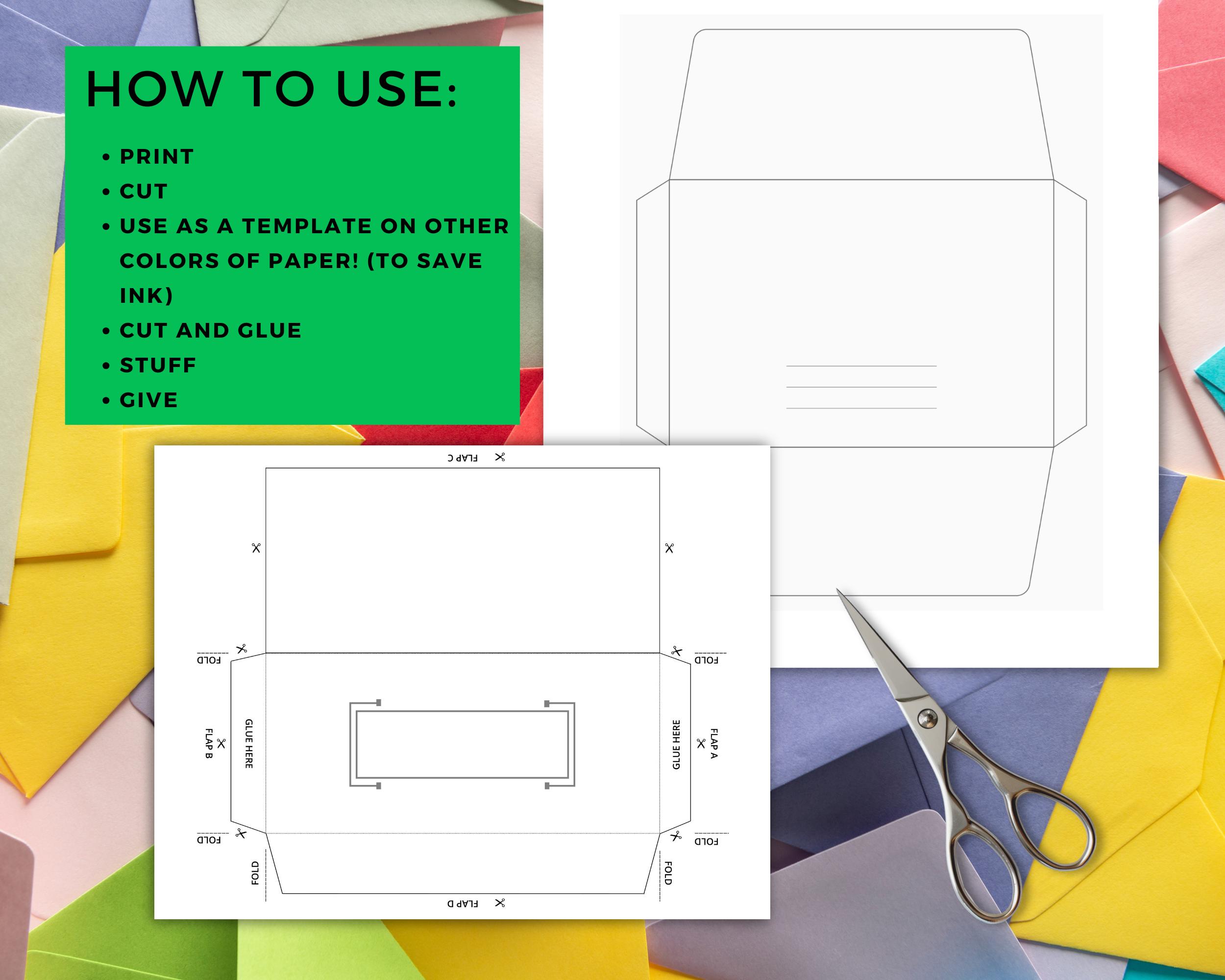 Envelope Templates, Envelope Template Printable, Digital Blank ...