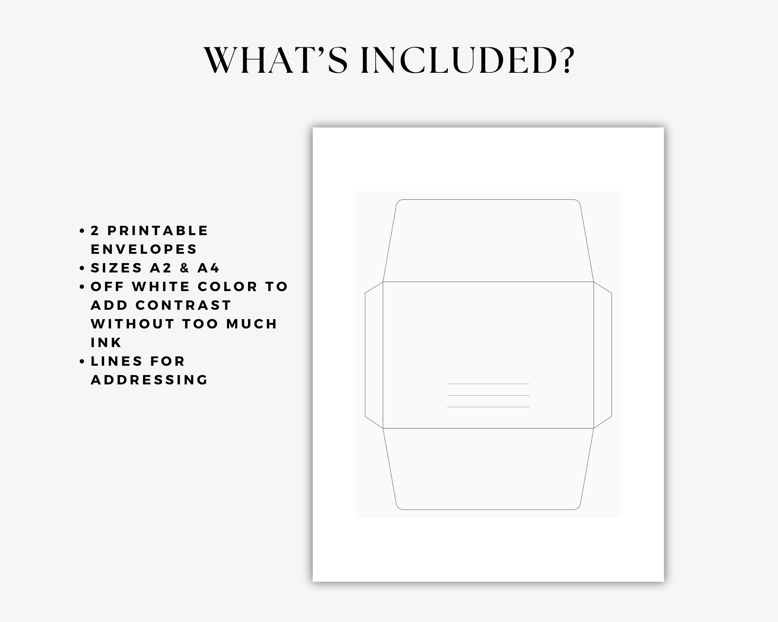 Envelope Templates, Envelope Template Printable, Digital Blank ...