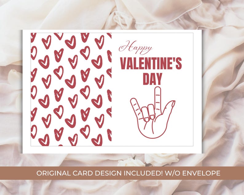 Valentines Day - Printable ASL Card - American Sign Language - I Love ...