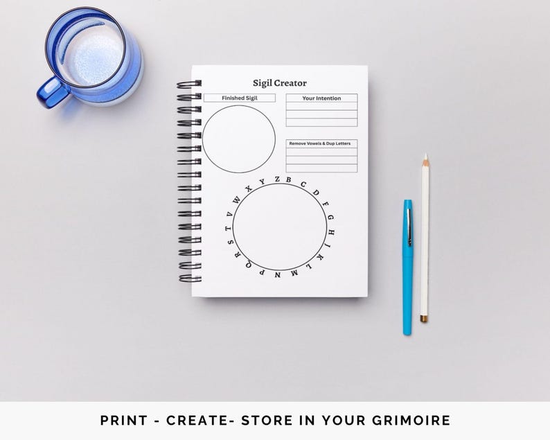 Printable Witch Crafts, Sigil Sigil Worksheet Sigil Magick Wealth Sigil ...