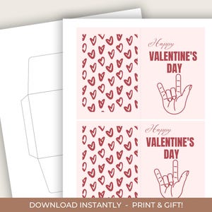 Valentines Day - Printable ASL Card - American Sign Language - I Love ...