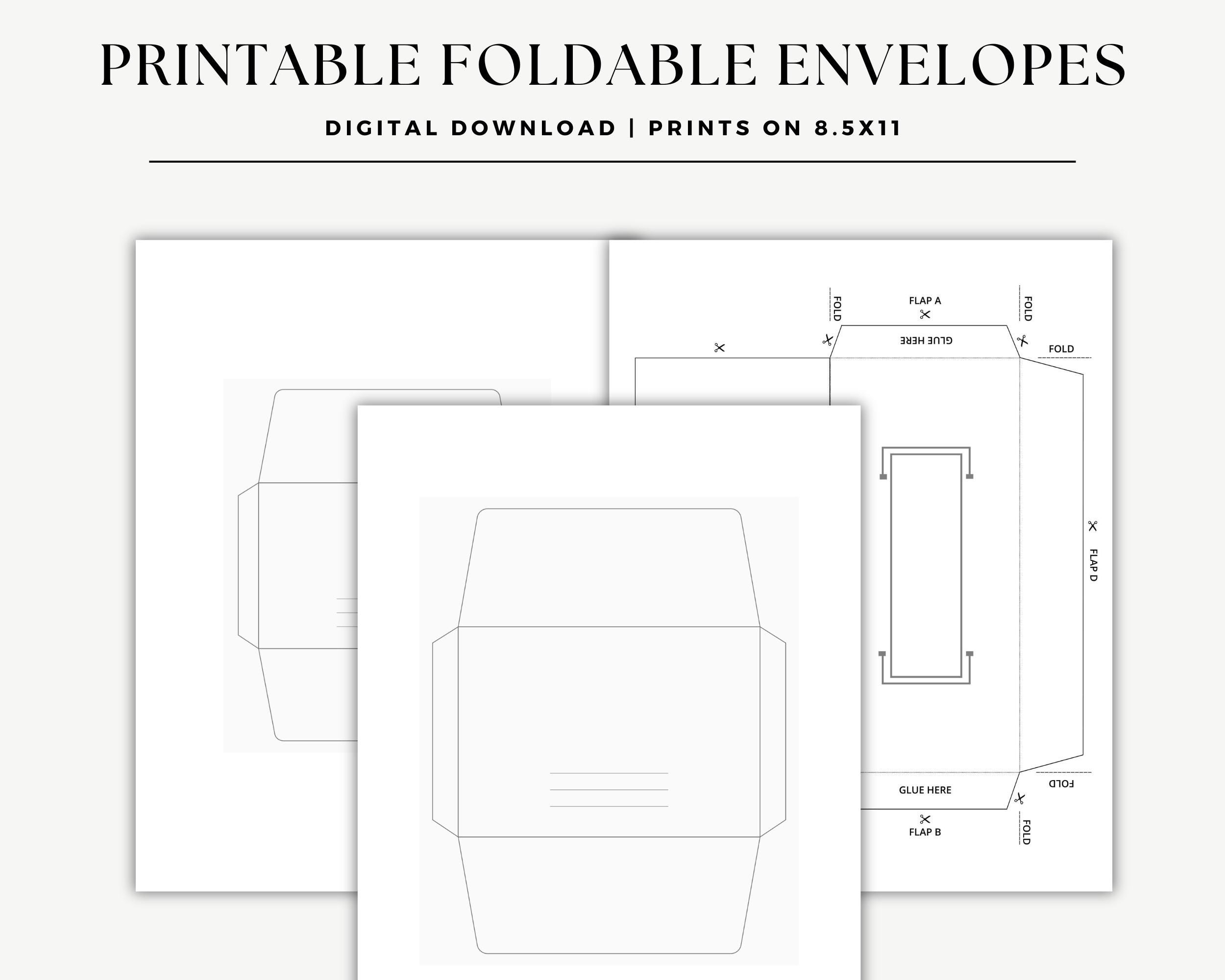 Envelope Templates, Envelope Template Printable, Digital Blank ...