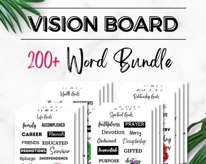 Vision Board Printable Word 2025 Ziele, Selbstfindung Vision Board Kit ...