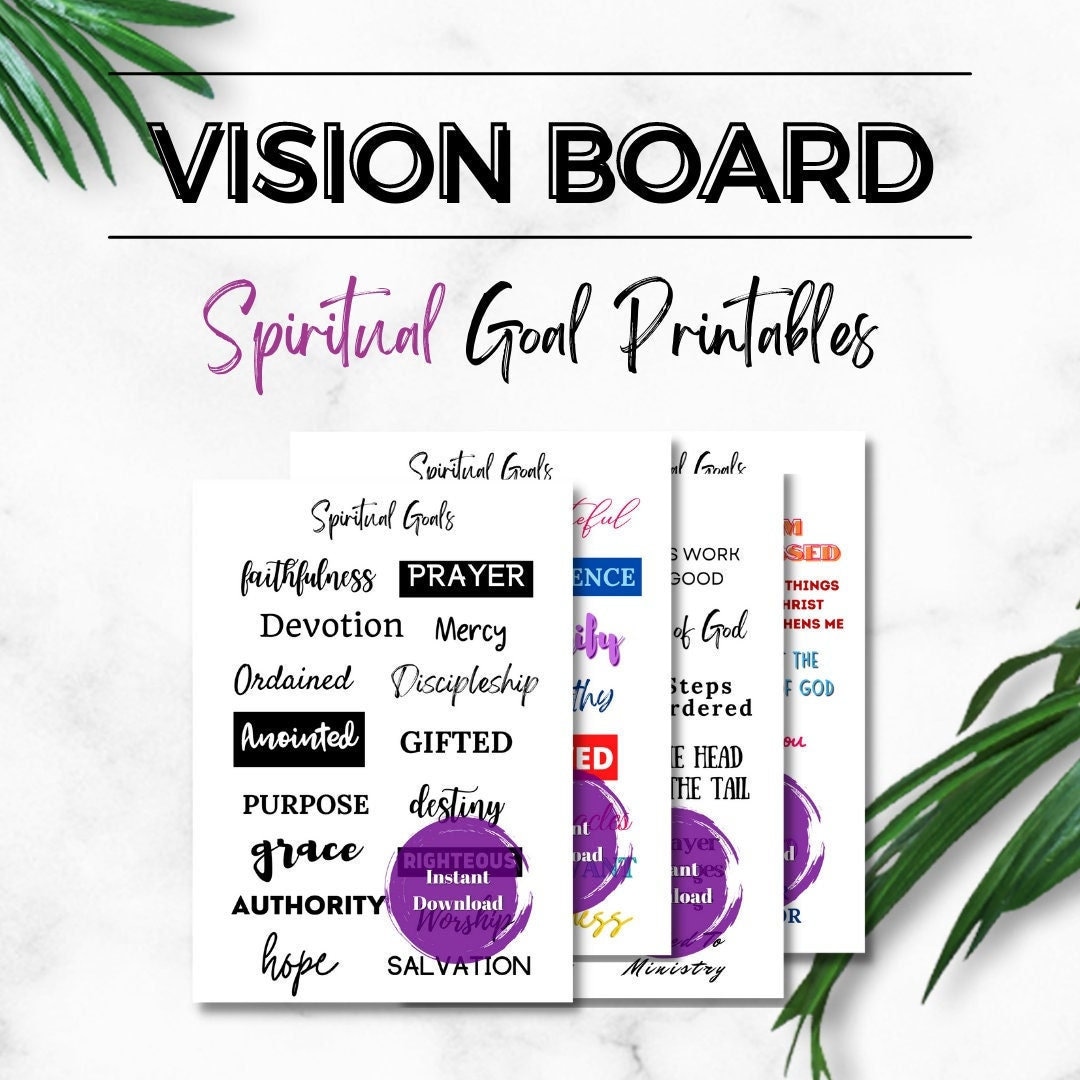 Vision Board Words|vision Board Printables|spiritual Goal Words|words ...