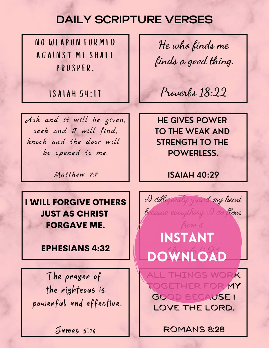 Daily Affirmation CardsDaily Scripture VersesInspirational | Etsy