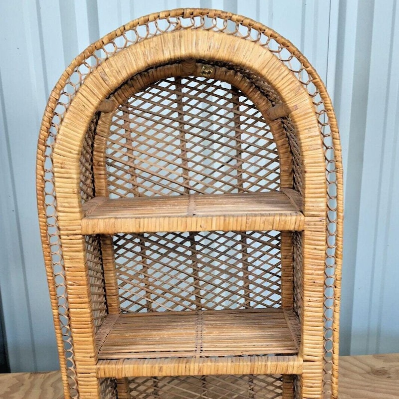 Rattan Shelf Bookcase - Etsy