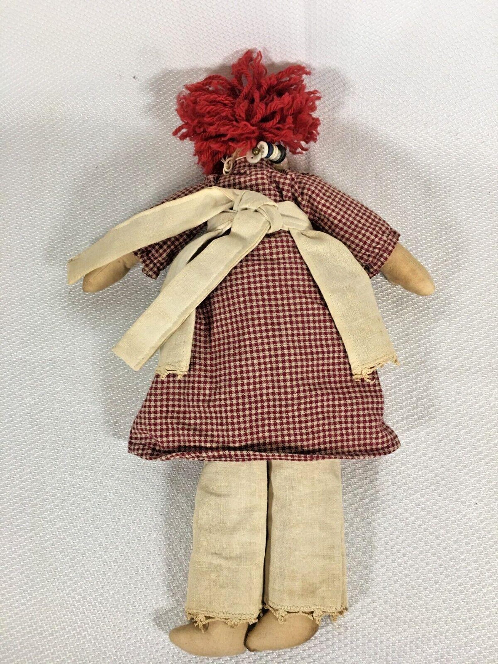 Vintage Raggedy Ann Doll Painted Face 15in - Etsy