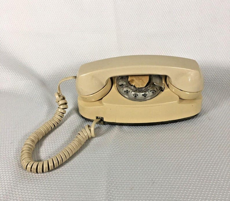Vintage 60s 70s Bell Princess Desktop Rotary Phone Beige Western ...