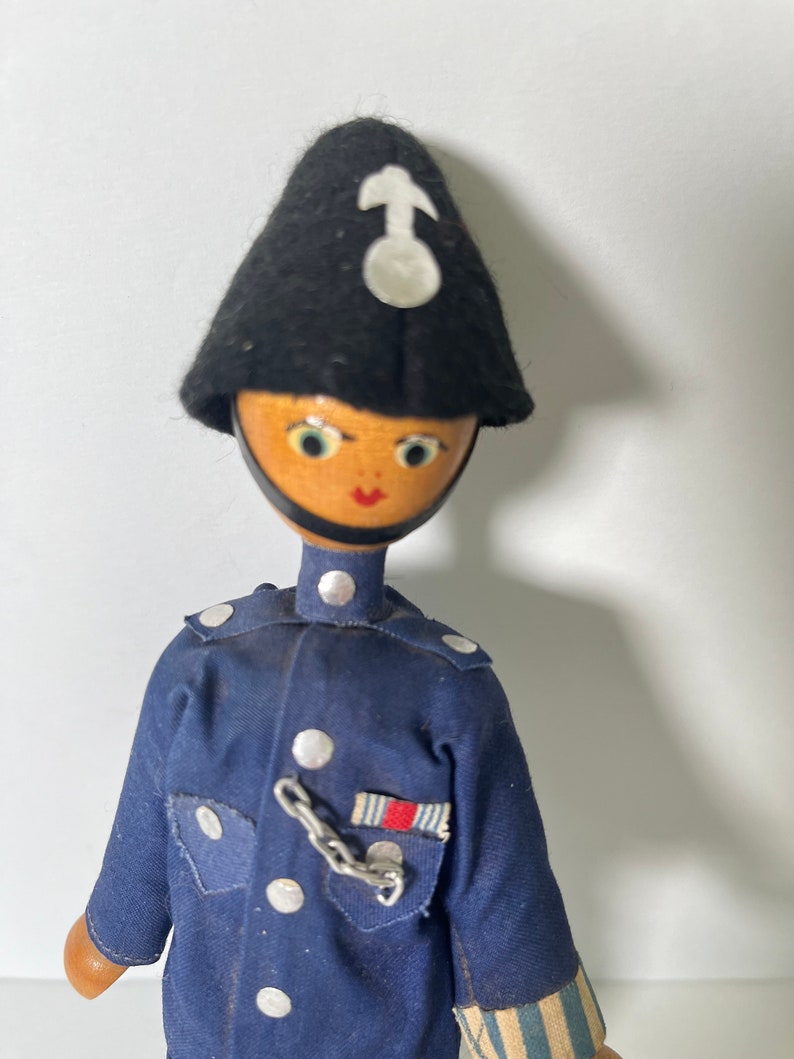 Vintage Wood Peg Police Officer London BOBBY Doll Made in Poland 8 - Etsy