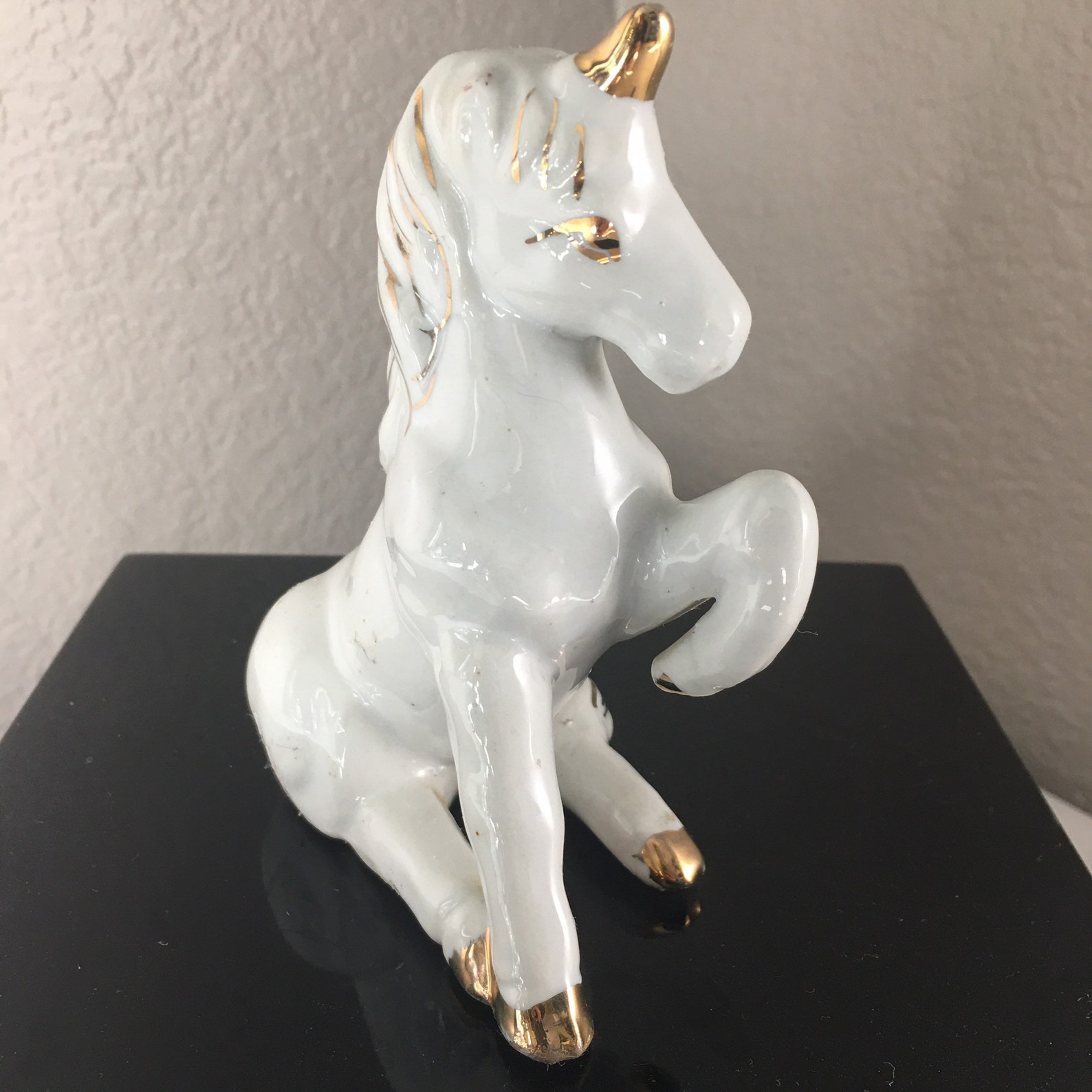 Vintage Porcelain Unicorns White w/Gold Horn and Accents Set | Etsy