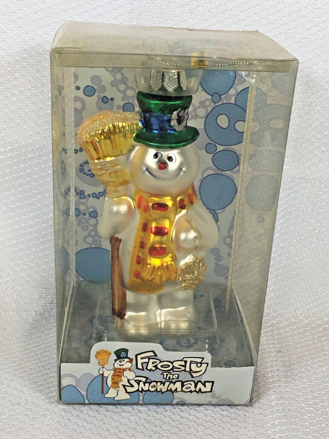 Vintage Frosty the Snowman Glass Christmas Ornament Brass Key New 2004 ...