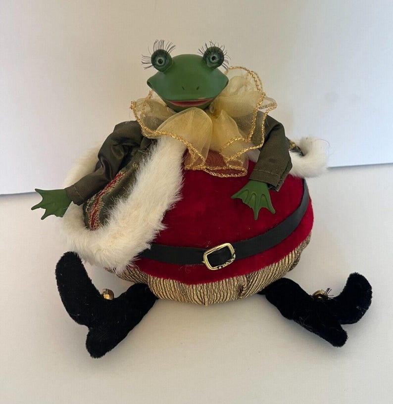 Katherine's Collection Frog Bean Bag Body Christmas Figurine - Etsy