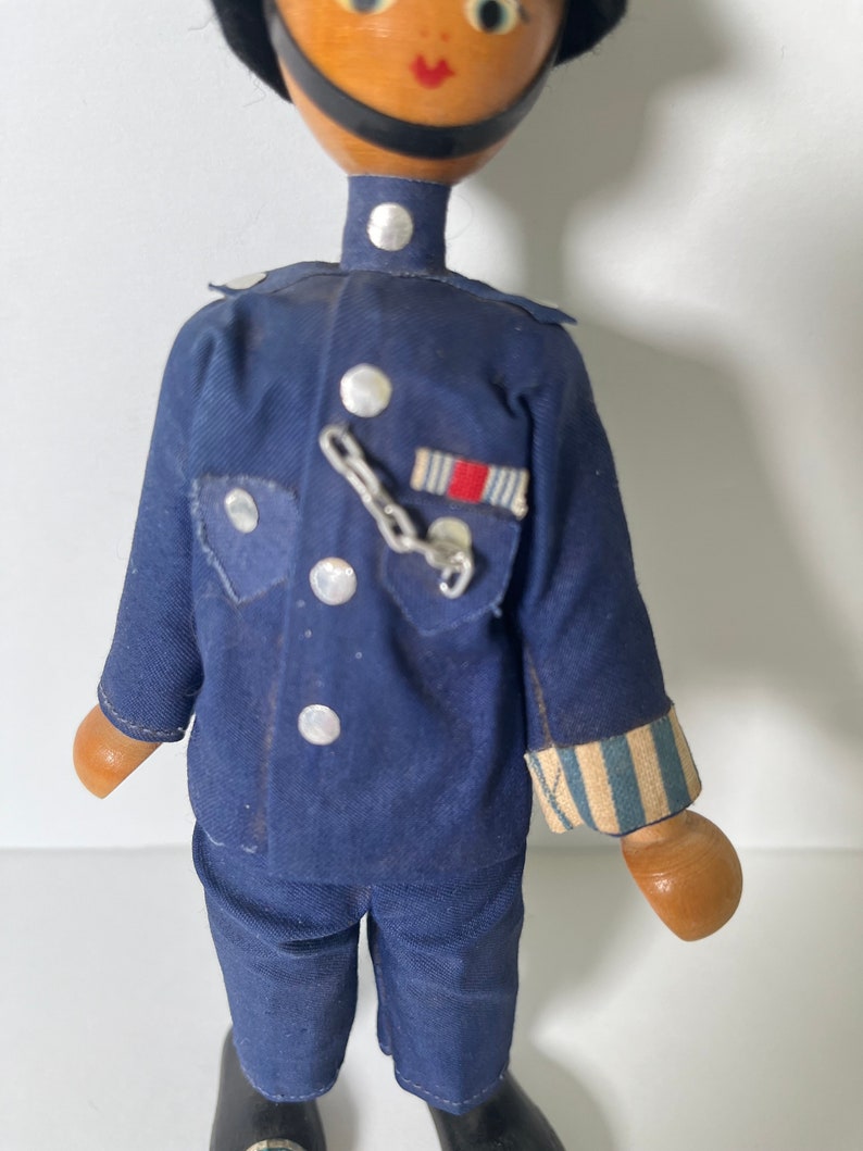 Vintage Wood Peg Police Officer London BOBBY Doll Made in Poland 8 - Etsy