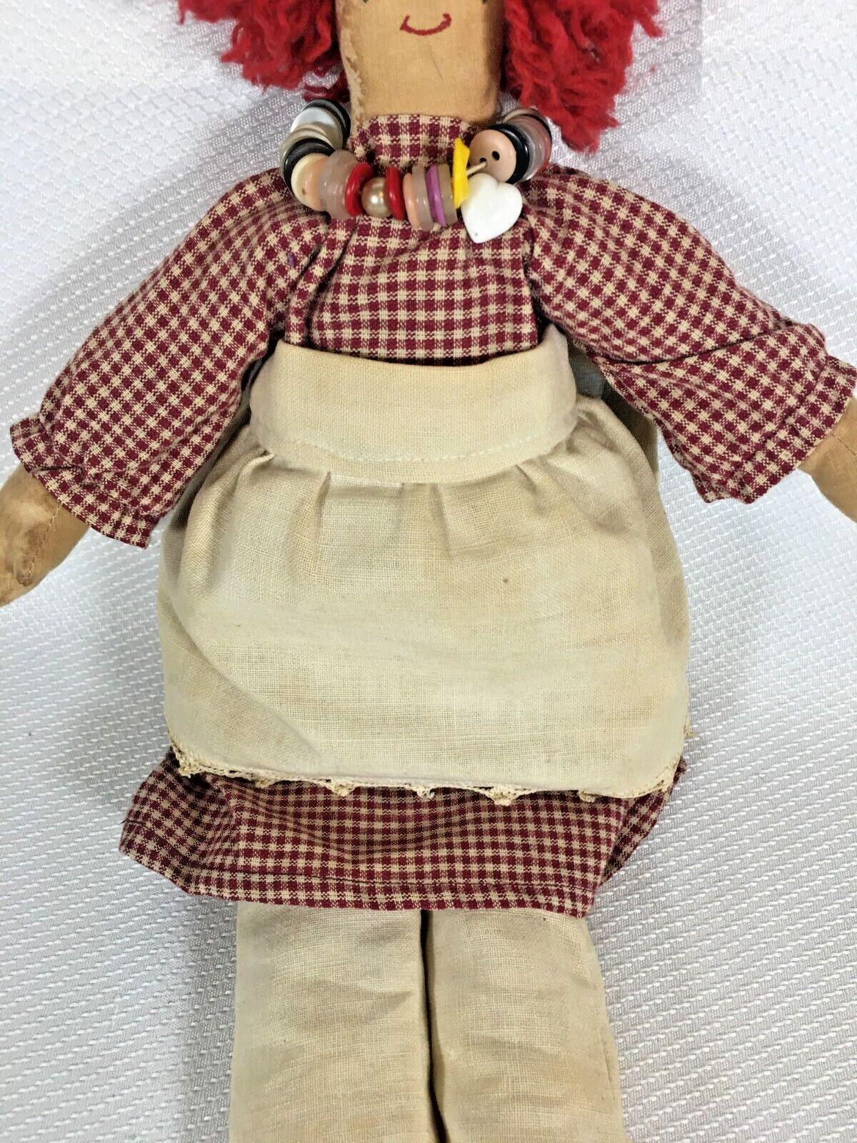 Vintage Raggedy Ann Doll Painted Face 15in - Etsy