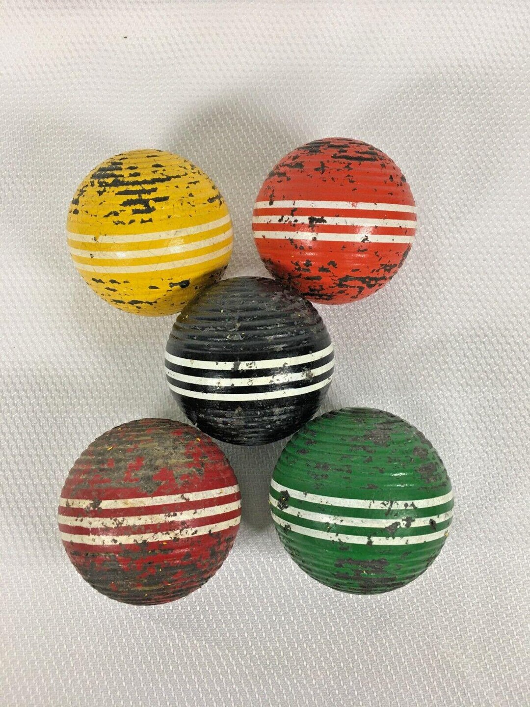 Vintage Croquet Balls Yellow, Orange, Red, Green & Black Set of 5 - Etsy