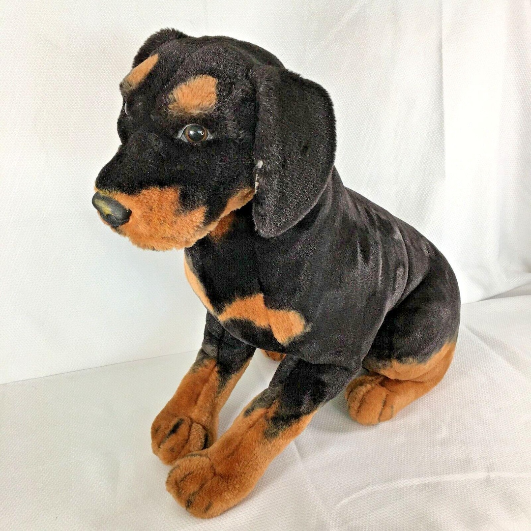 Realistic Large Plush Dog Rottweiler 26 Stuffed Animal Toy by Jade Toys ...