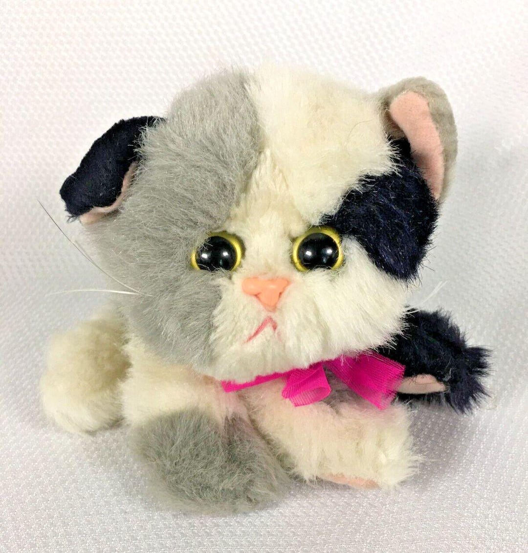 Vintage Tyco Kitty Kitty Kittens Gray, White, Black Plush Purrs 1992 ...
