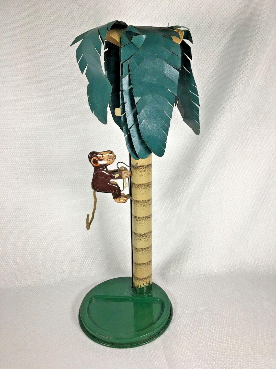 Vintage 1950s Tall Tin Monkey Climbing Palm Tree Toy Emporium Spec Co ...