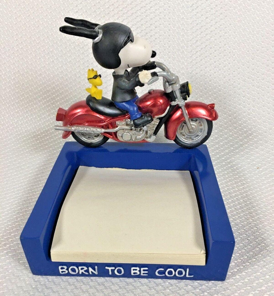 Vtg Westland Peanuts Snoopy Joe Cool Motorcycle "born to Be Cool" Note ...