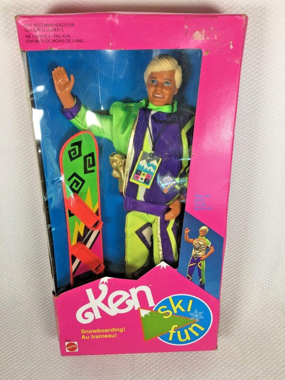 Vintage 1991 KEN Ski Fun Fashion Doll Snowboarding 7512 NEW Sealed - Etsy