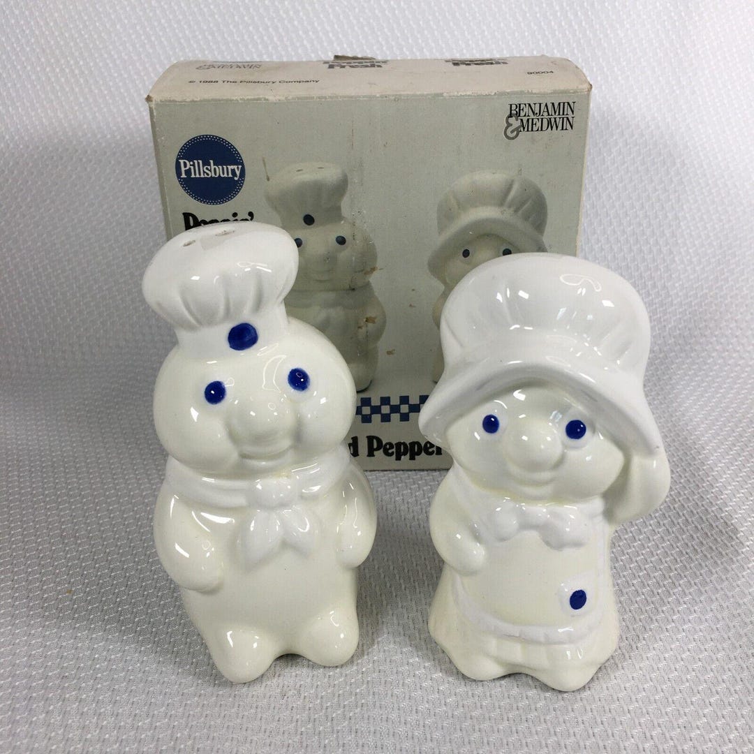Vtg 1988 Pillsbury Poppin' Fresh and Poppie Fresh Salt and Pepper ...