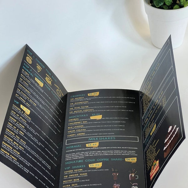 Tri Fold Menu - Etsy