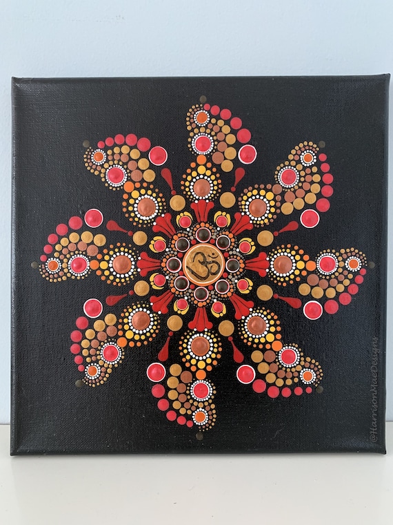 Mandala Sacral Chakra 10x10 Hand-painted Canvas | Etsy