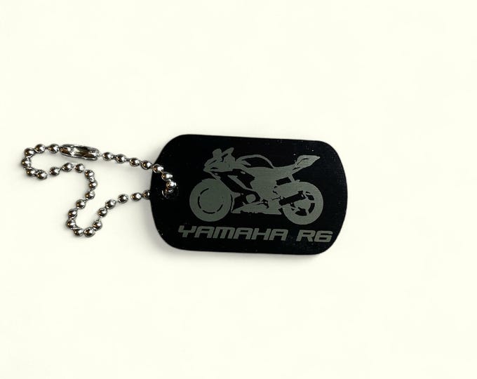 Yamaha R6 Personalized Motorcycle Keychain Pendant Charm Personalized ...