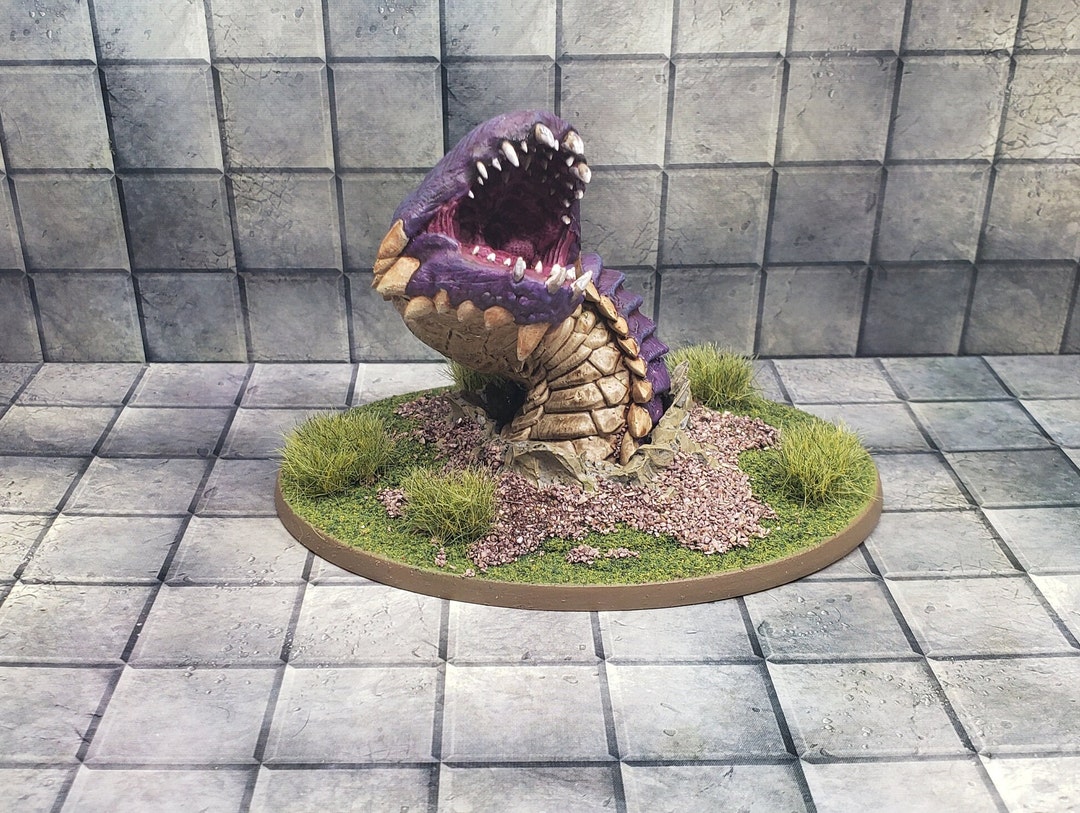 Hand Painted Purple Worm Miniature, Game Ready Monster - Etsy