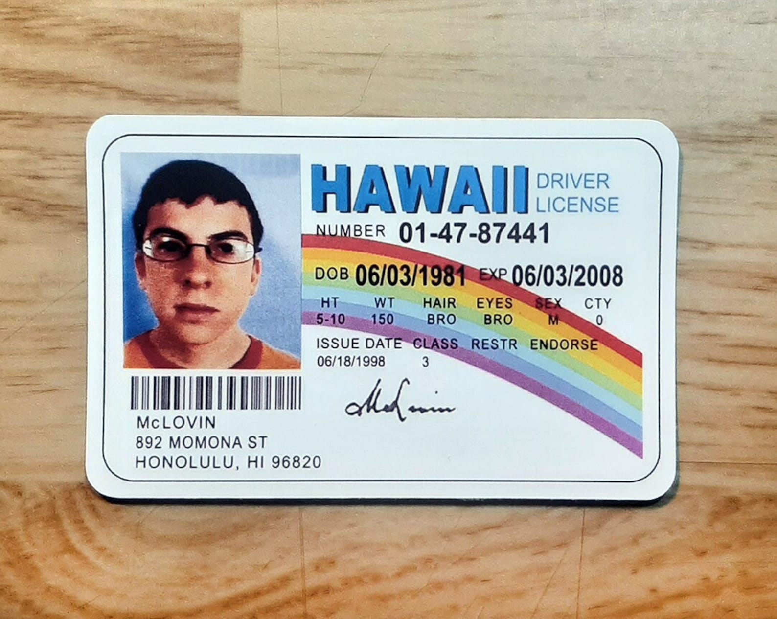 Mclovin Drivers License Parody Sticker Humorous Sticker | Etsy