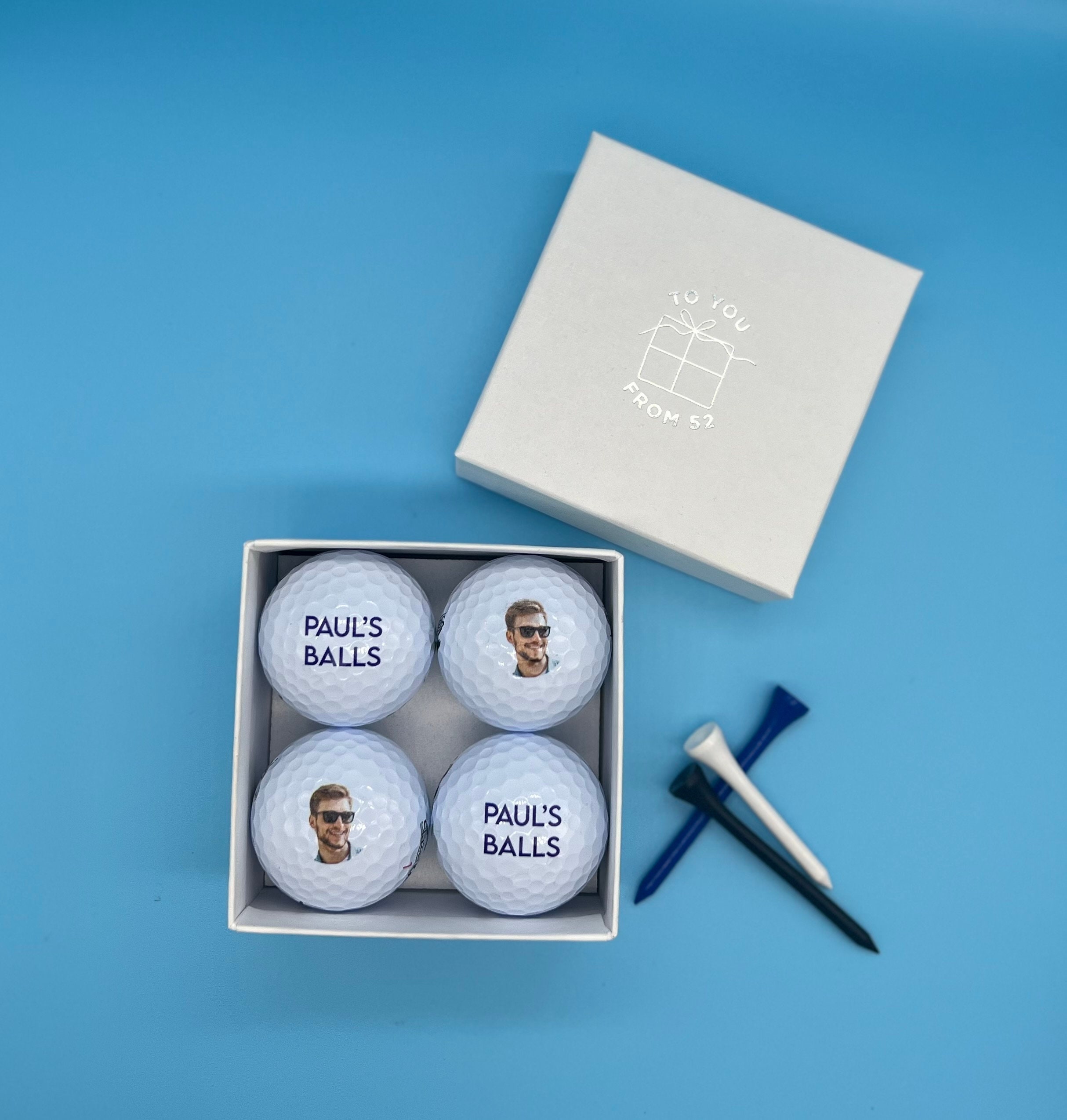 4 X Personalised Golf Balls in Gift Box Photo Birthday - Etsy UK