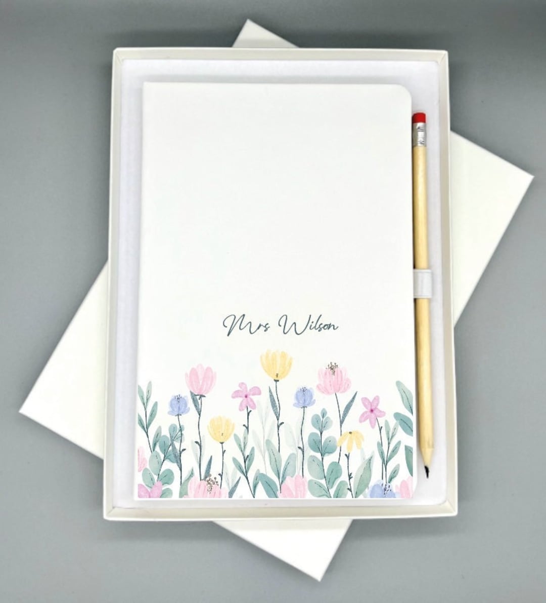 Flowers Thank You Teacher Notepad Notebook Journal Gift - Etsy