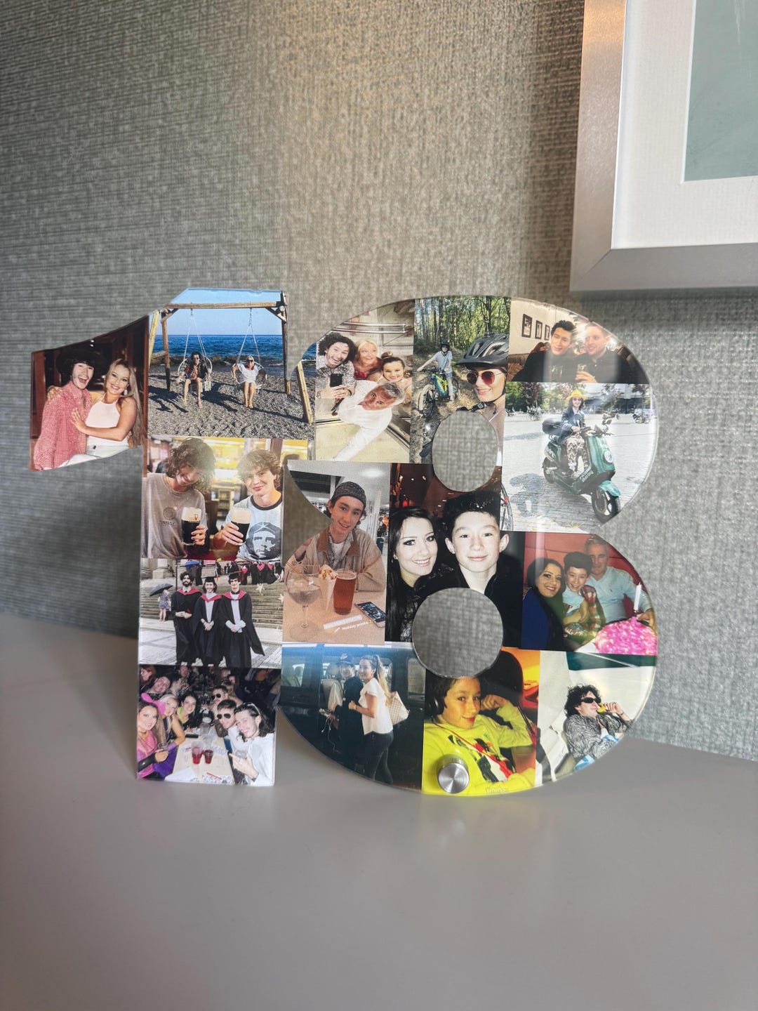 Personalised Photo Number Collage | Freestanding Number Gift | Birthday ...