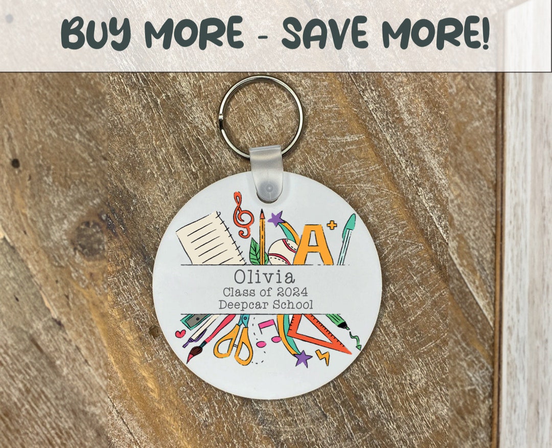 Personalised Any NAME Any SCHOOL Keyring Key Ring Key Chain - Class ...