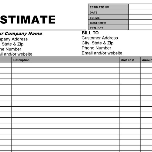 PAVING Service Estimate & Invoice / Business Form Template / - Etsy