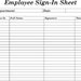 Employee Sign in Sheet Printable Form, Digital File, Instant Download ...