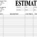 Estimate-invoice Template | Printable | Editable | Instant Download ...