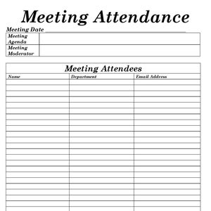 Meeting Sign in Sheet, Editable Sign up Form Template, Printable Sign ...
