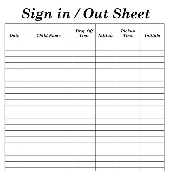 Daycare Name to Face Sheets - Etsy