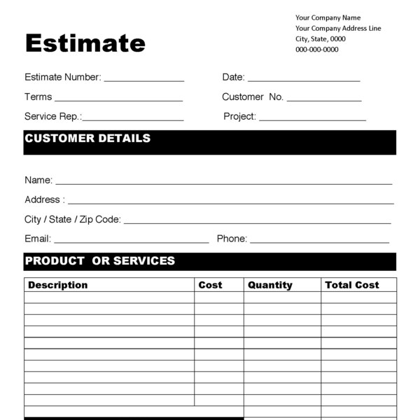 Printable Demolition Estimate Template for Excel and Google Sheets ...