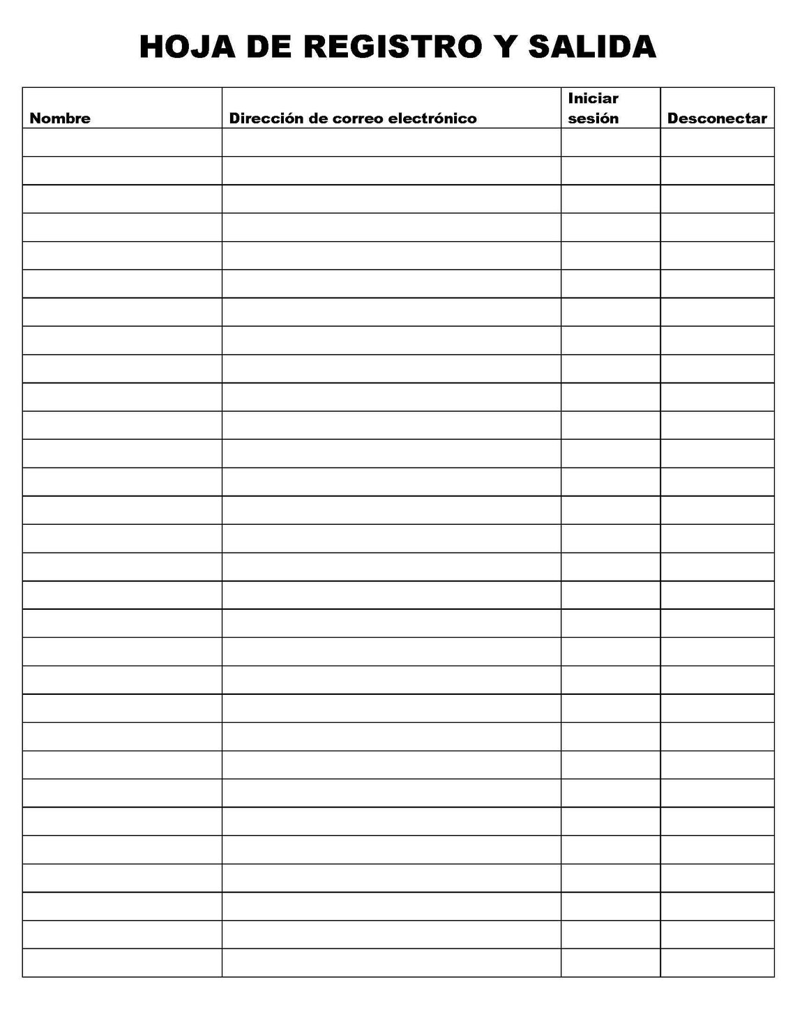 Sign in and Out Sheet Printable Form, Digital File, Instant Download ...