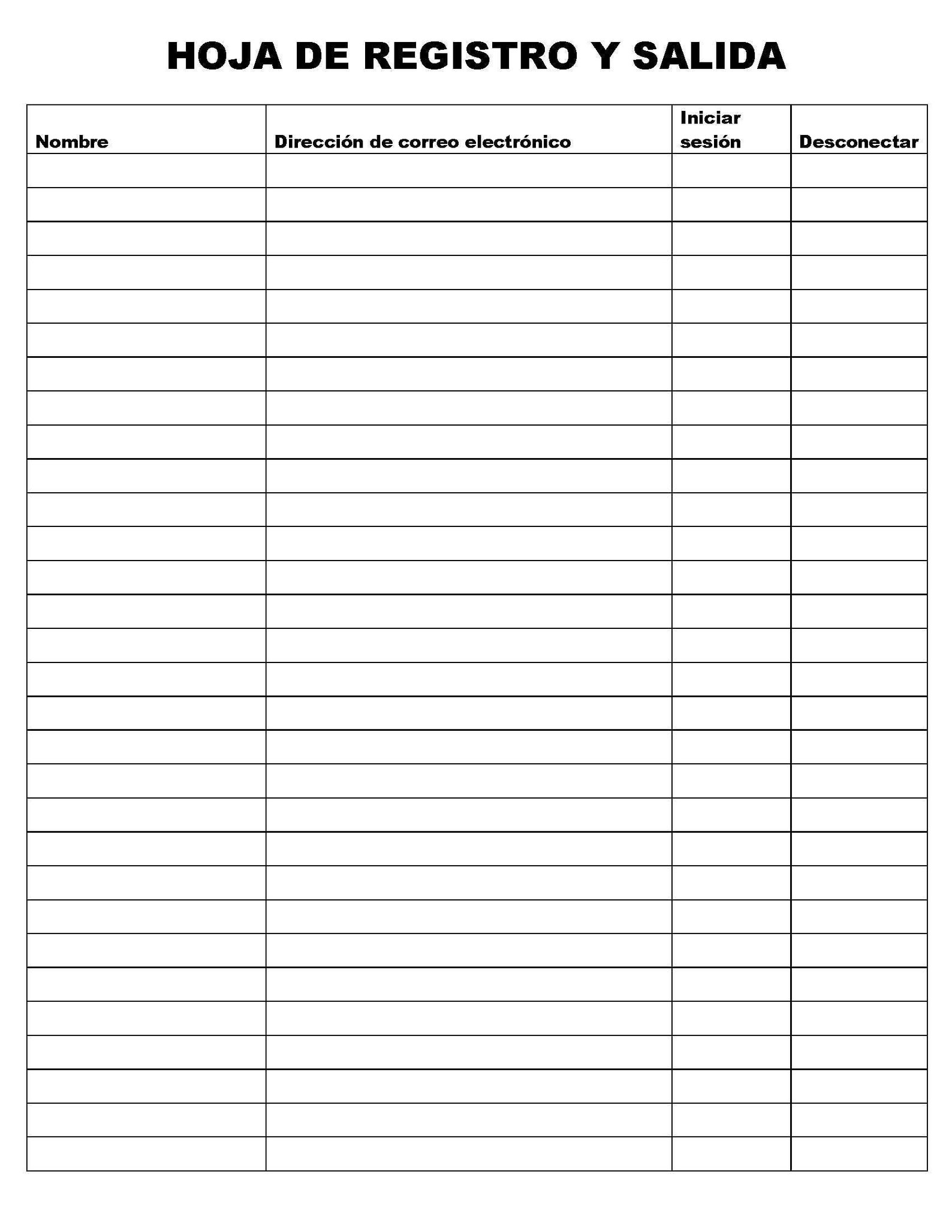 Sign in and Out Sheet Printable Form, Digital File, Instant Download ...