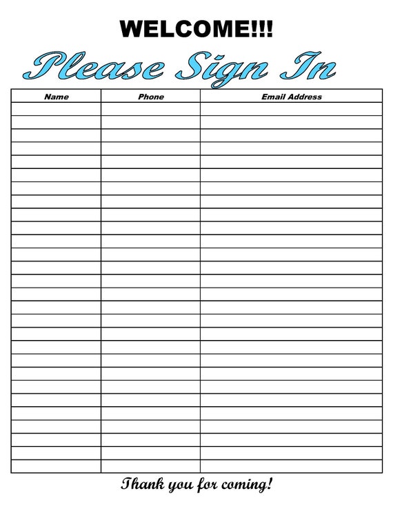Simple Sign In Sheet Template 20+ Sign Up Sheet Examples To Download