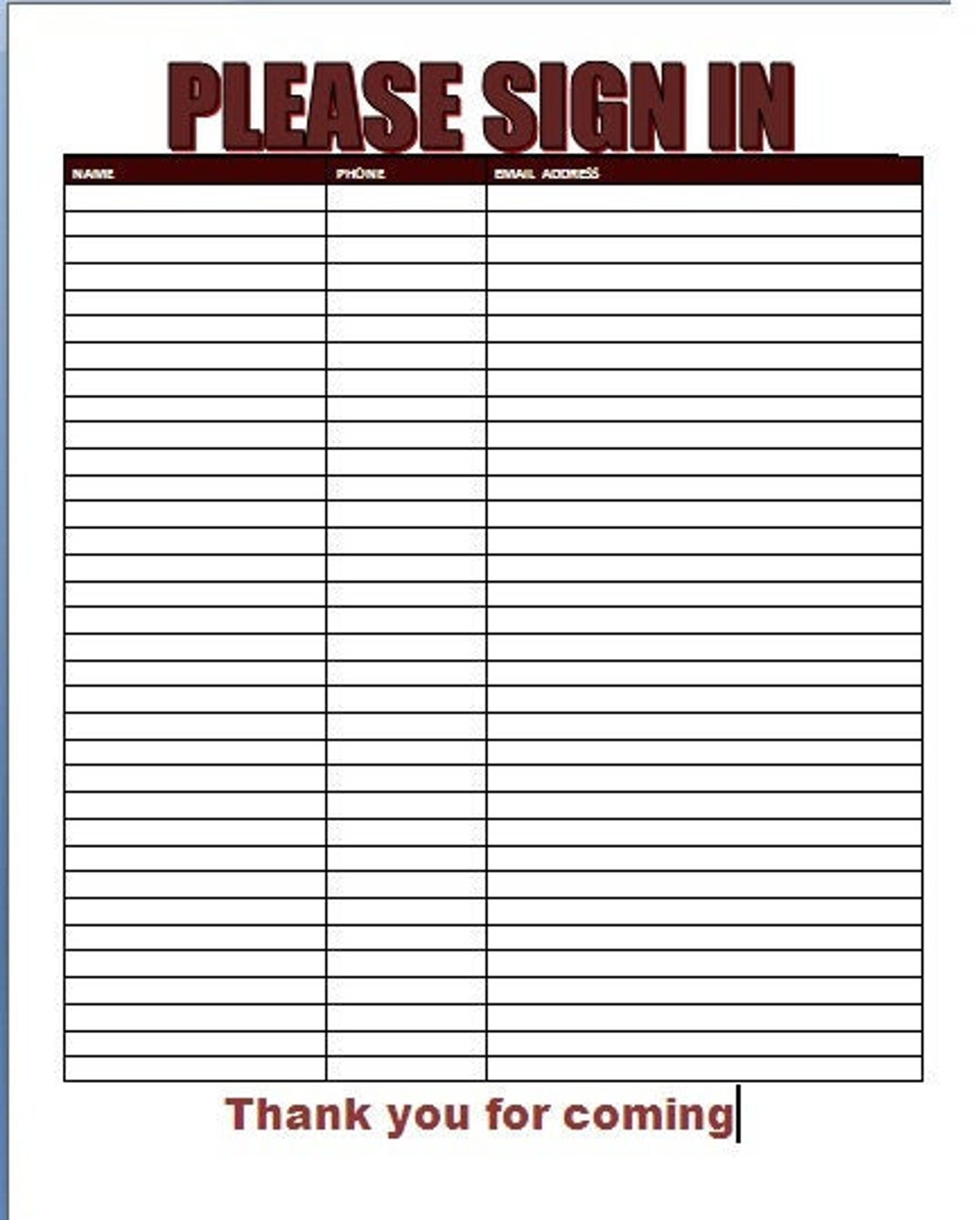 Printable Welcome Sign in Sheet | Real Estate and Open House Flyer ...